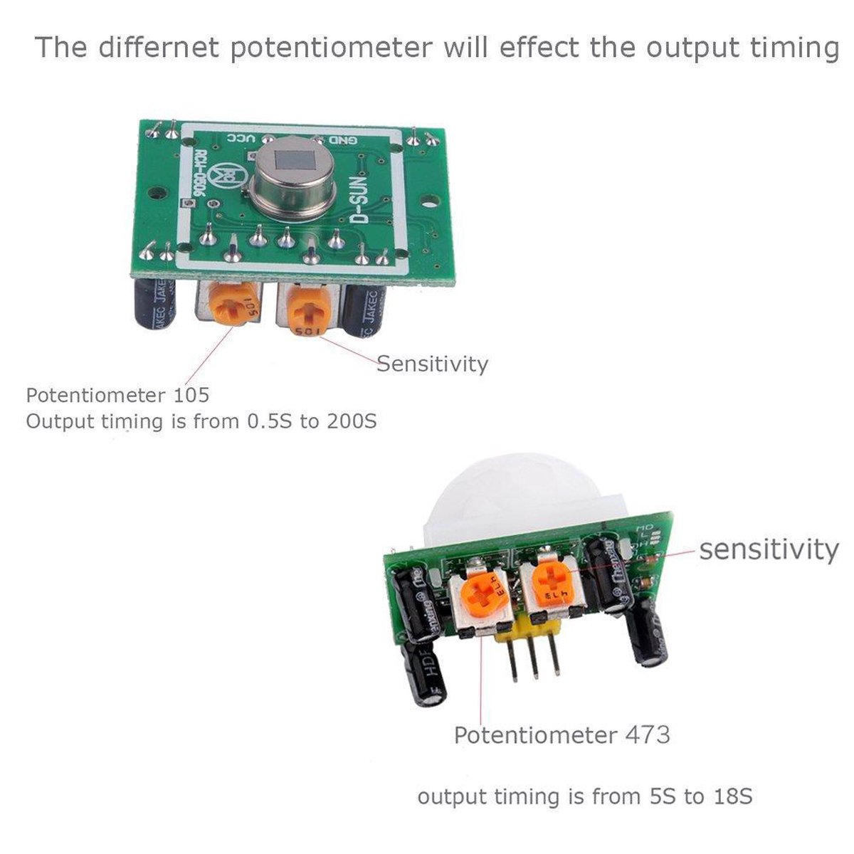 Hc Sr501 Ajuster Le Module De Détecteur De Capteur De Mouvement Pir