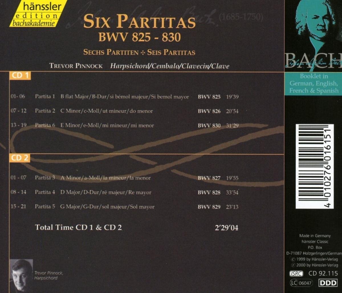 Trevor Pinnock - Six Partitas Bwv 825-830 (2 CD), Trevor Pinnock | CD (album) | Muziek | bol.com