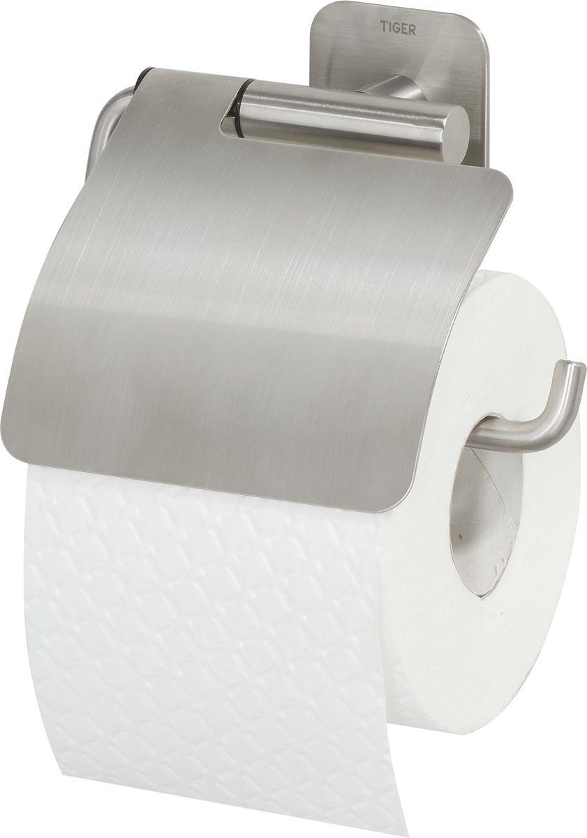 Tiger Colar - Wc rolhouder - Toiletrolhouder met klep - RVS geborsteld ...