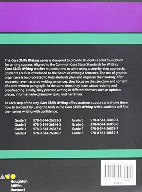 Core Skills Writing Grade 3 | 9780544268470 | Houghton Mifflin Harcourt ...