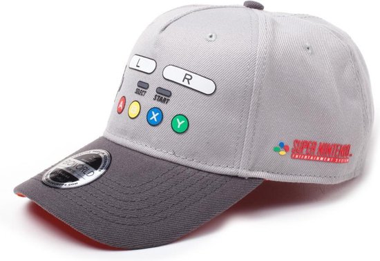 Nintendo - SNES Buttons Curved Cap - Grey | bol