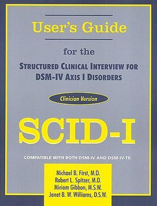 Structured Clinical Interview for DSM-IV Axis I Disorders (SCID-I ...