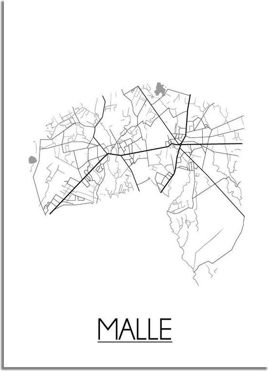 DesignClaud Malle Plattegrond poster A4 + Fotolijst zwart | bol.com