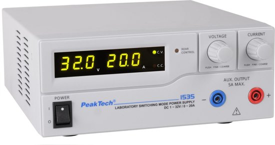 Peaktech 1535 - DC labo voeding - 1 tot 32 V - 0 tot 20A | bol.com