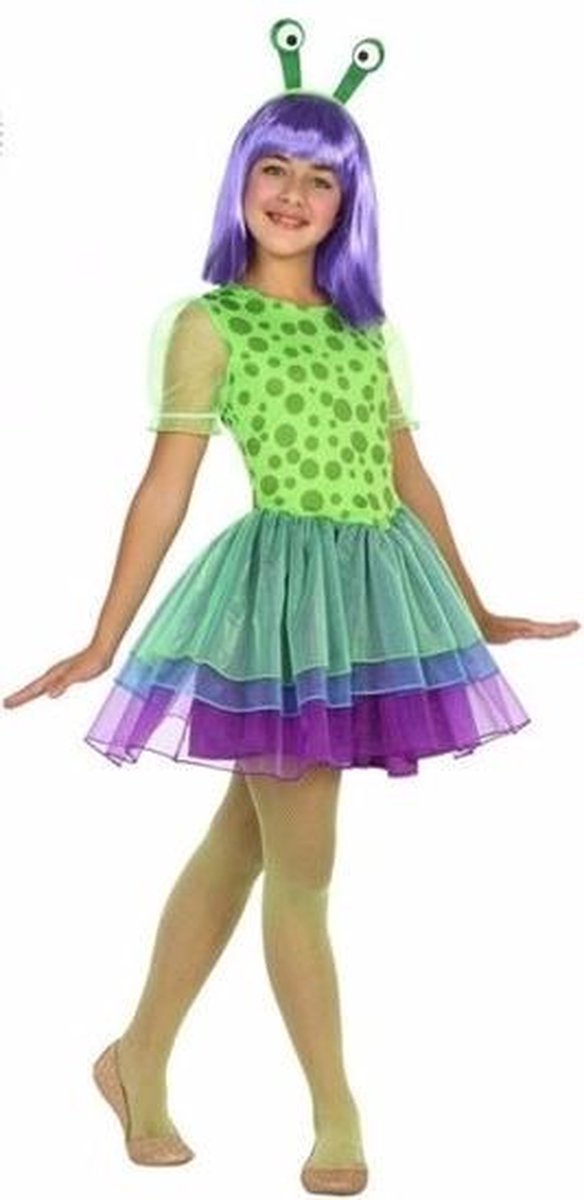 Neon alien kostuum / verkleedpak voor meisjes - sciencefiction 140 ...