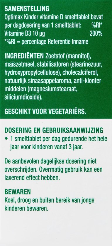 Optimax Kinder natuurlijke D smelttablet | bol.com