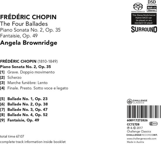 Chopin: The Four Ballades, Angela Brownridge | Muziek | bol.com