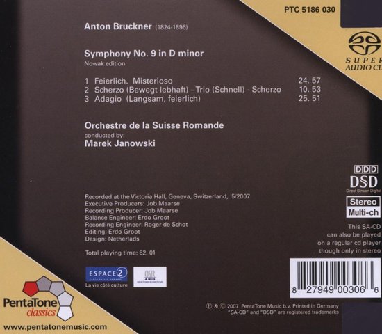 Orchestre De La Suisse Romande, Marek Janowski - Bruckner: Symphony No ...