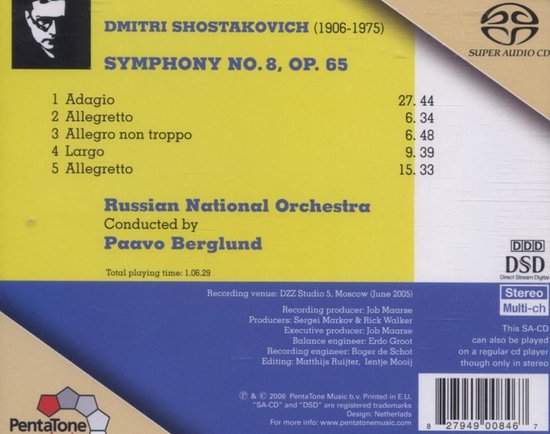 Russian National Orchestra, Paavo Berglund - Shostakovich: Symphony 8 (Super Audio... | bol.com