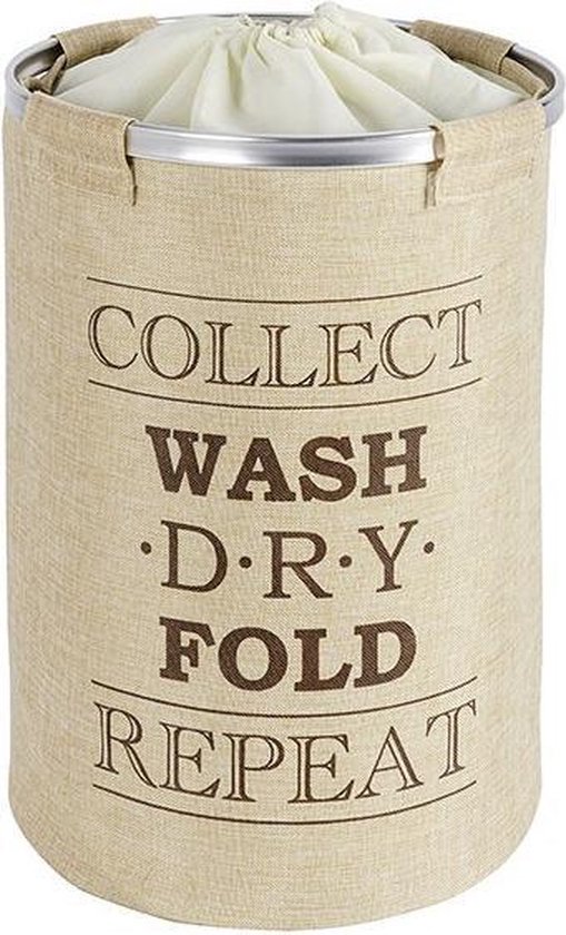 WENKO wasmand Ringo | Polyester | Beige Zilver | 54 x 40 x 40 cm | bol