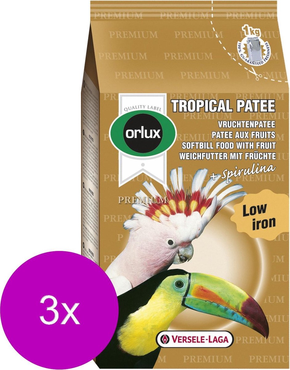 Versele-Laga Orlux Tropical Patee Premium - Nourriture pour oiseaux - 3 x 1 kg | bol.com