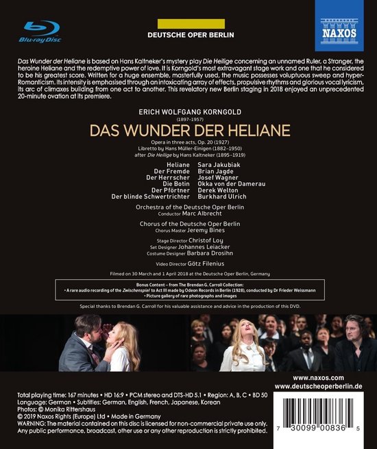 Sara Jakubiak - Brian Jagde - Josef Wagner - O - Das Wunder Der Heliane (Blu-ray),... | bol.com