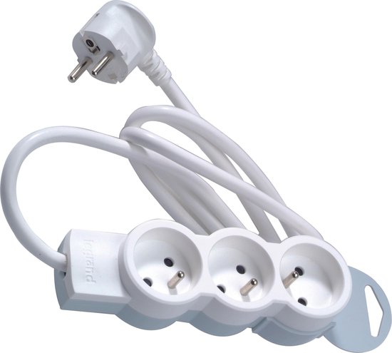 Prise multiple Legrand - 3 voies - PENAARDE - Cordon 150cm - blanc gris ...