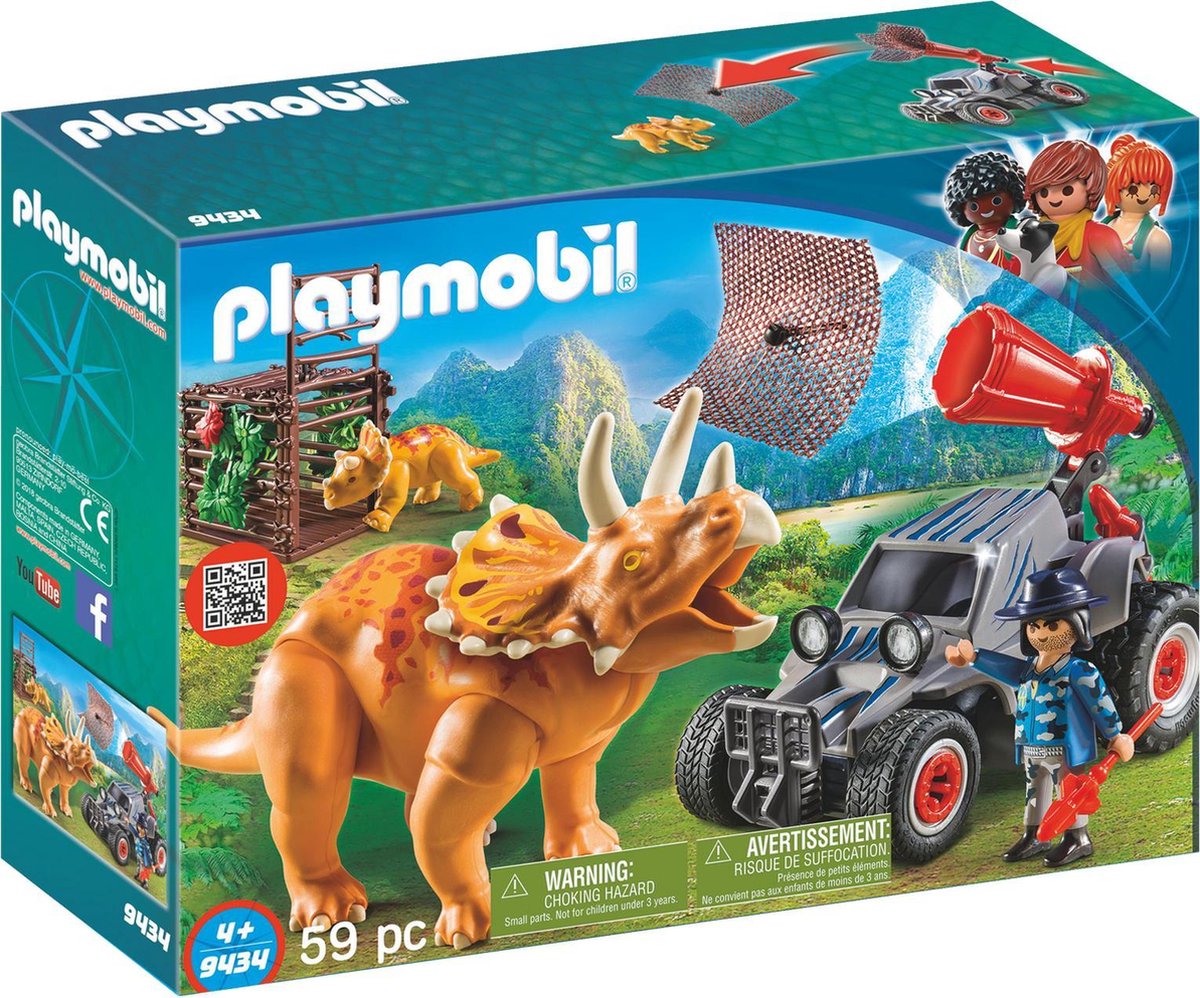 bol.com | PLAYMOBIL Dinos Offroad buggy met dinovangnet - 9434