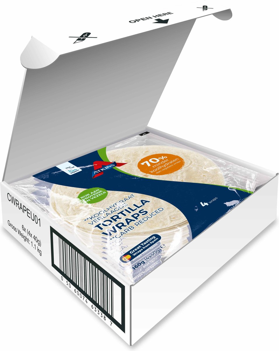 Atkins Tortilla Wrap Dieetpakket - 4 stuks | bol.com