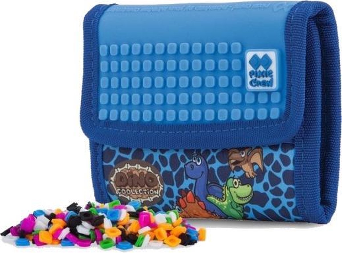 Pixie Crew Portemonnee Met Pixels Dinosaurus 13 Cm Blauw | bol.com