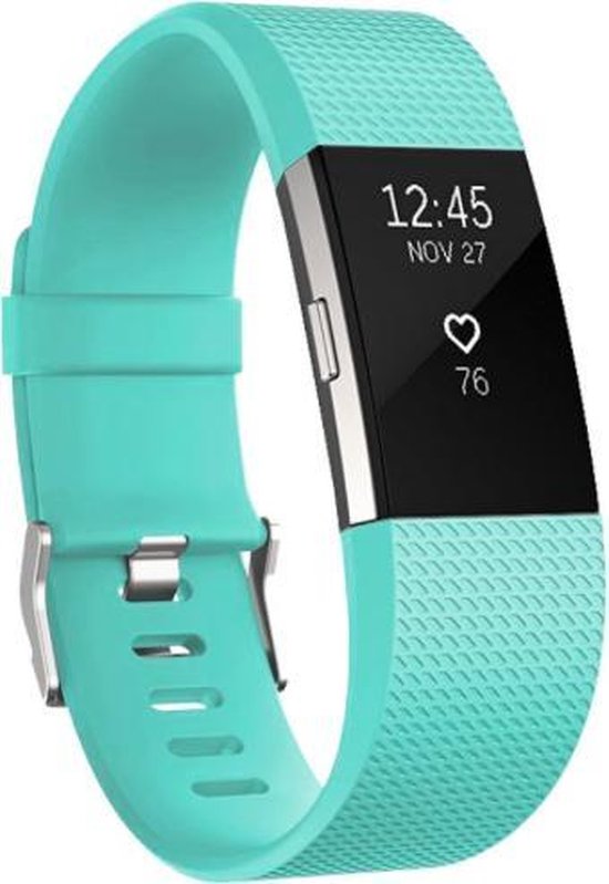 Classic Bandje Turquoise geschikt voor FitBit Charge 2 – Siliconen ...