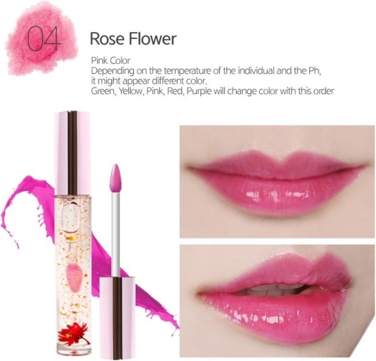 GLAMFOX – Rose Flower - Lipgloss - Lipgloss transparant - Lip Plumper ...