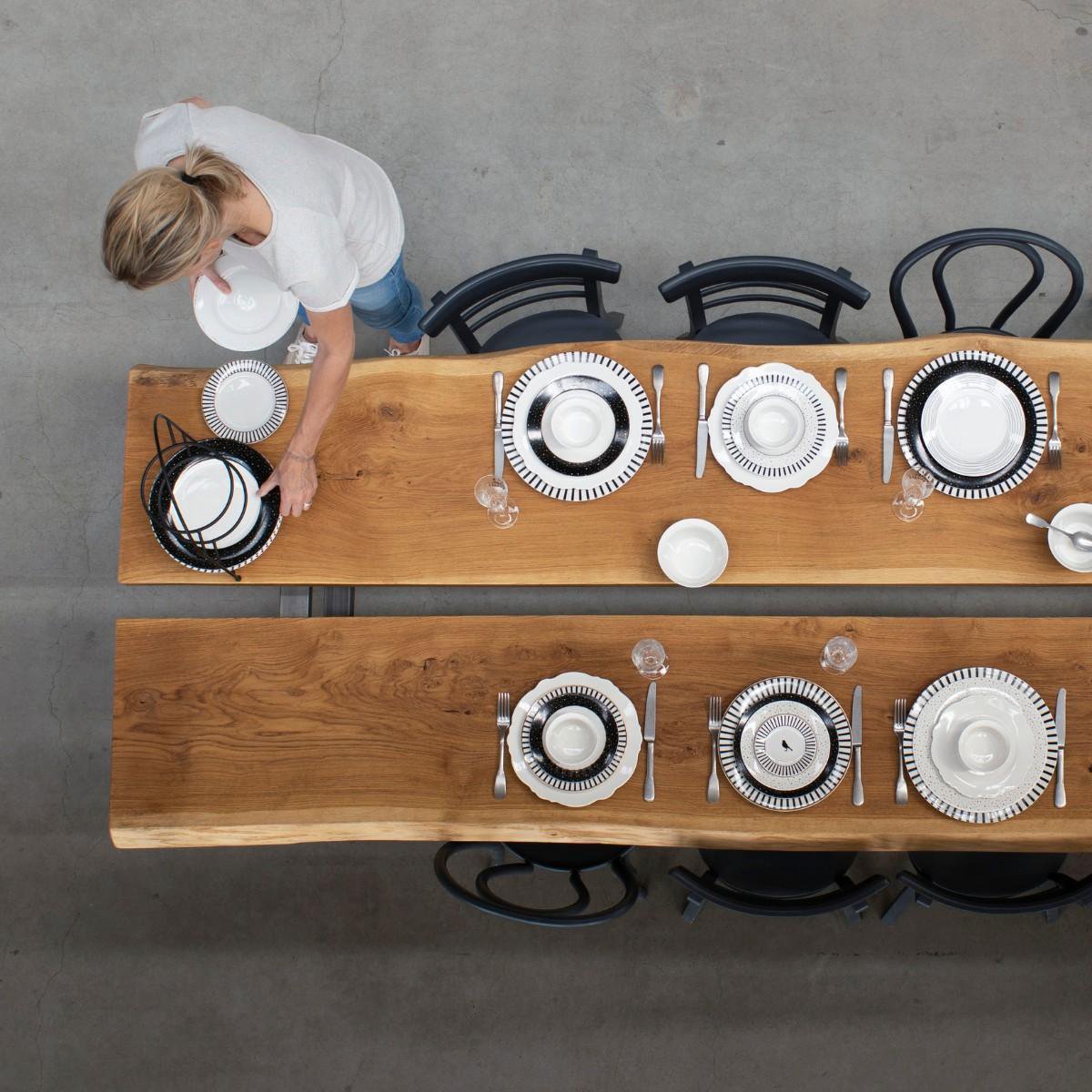 Dutch Rose Loft Set van 6 Zwart-Wit Espresso Kopjes Grafische Streep 9 ...