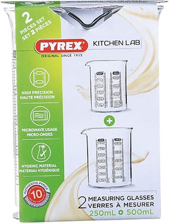 Pyrex maatbeker set van 2 stuks 0,25+0,50 liter | bol.com
