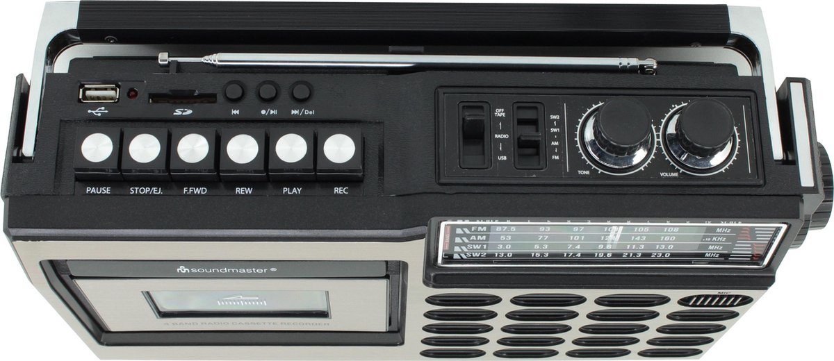 Soundmaster RR18SW - Radio/cassetterecorder met USB | bol