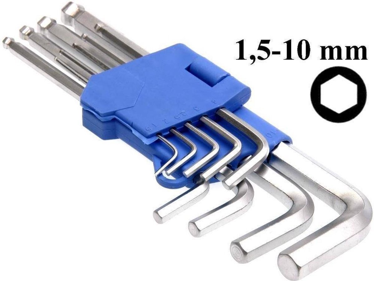 TOOLTECH Jeu de clés Allen / Jeu de clés L - 1,5 à 10 mm - 9 pièces ...