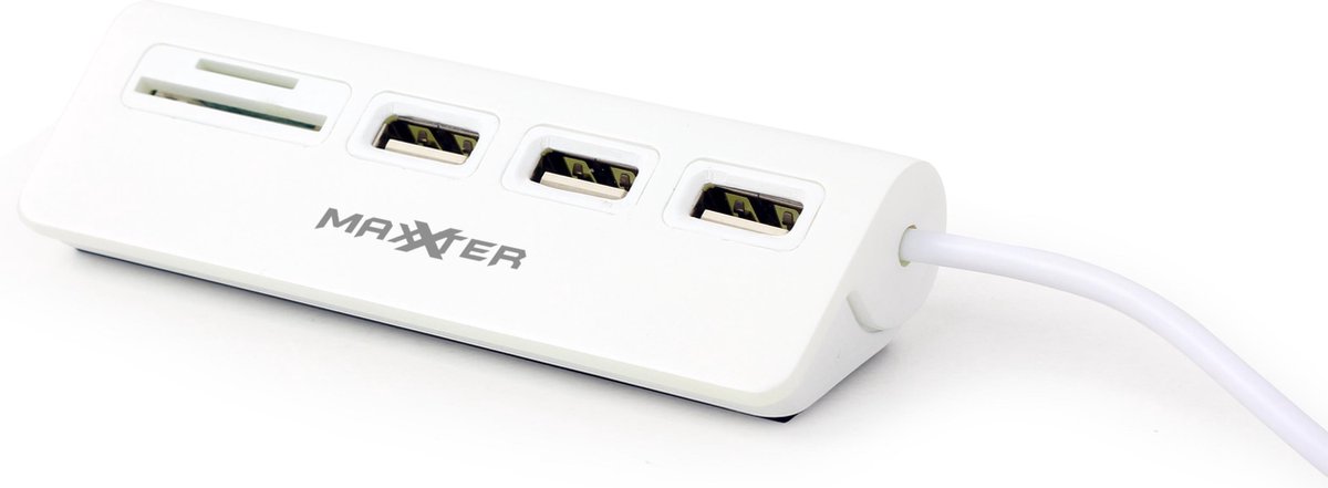 MaxXter USB-hub (met geïntegreerde kaartlezer - SD en MicroSD ) - 3 poorten - Snelle... | bol.com