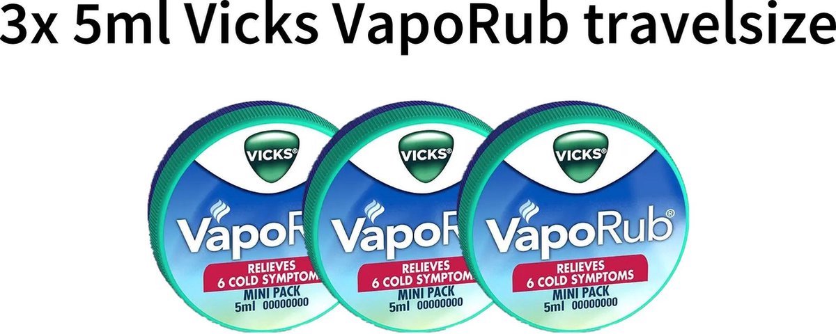 VICKS VapoRub Zalf - Verlichting van Verkoudheid en/of Griep - Mini ...