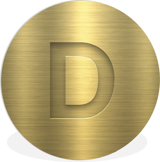 WallCircle - Wandcirkel ⌀ 30 - Een illustratie van een gouden letter D ...