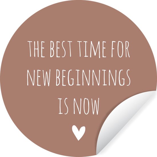 Behangcirkel - Engelse quote The best time for new beginnings is now met een hartje op... | bol.com