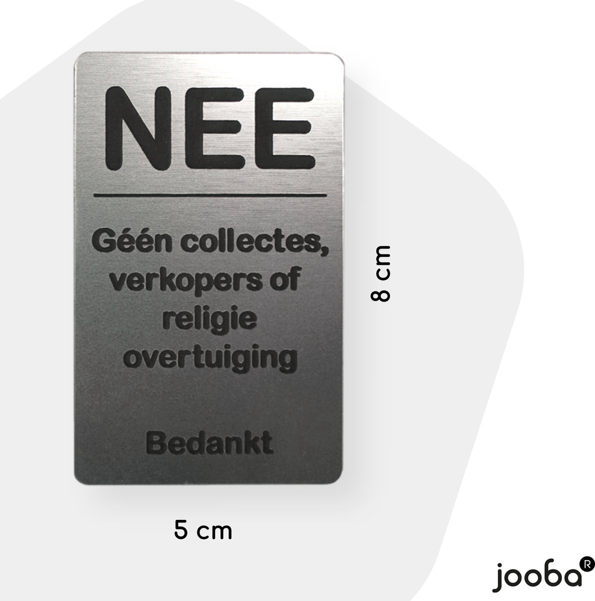 NEE Geen collectes verkopers sticker - Nee sticker - Zwart / RVS kleur ...