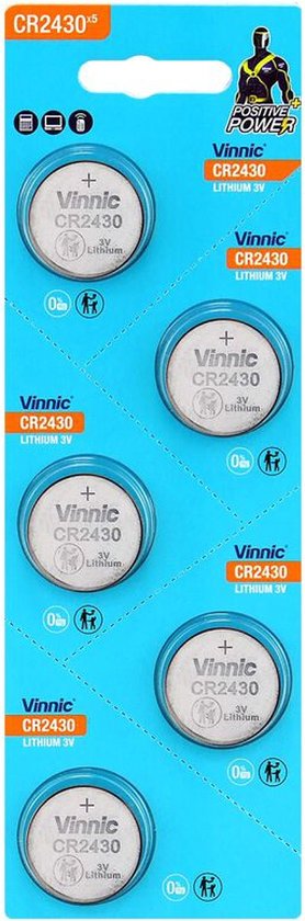 5 Stuks Vinnic CR2430 3v lithium knoopcelbatterij | bol