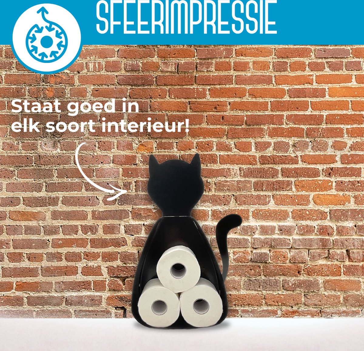 Kat Toiletrolhouder - Wc Rolhouder - Wc Rolhouder Zwart - Wc Rolhouder ...