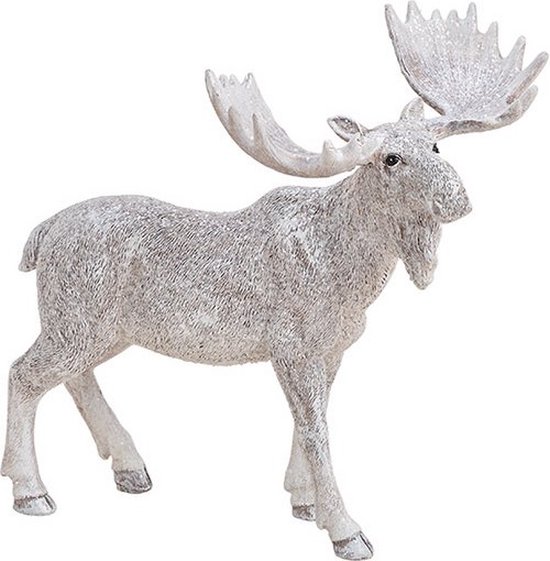 Eland met glitters van poly wit 24x23x14cm | bol.com