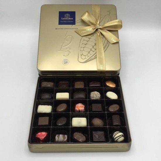 Chocoladecadeau | Leonidas Bonbons | Luxe Gouden Blik Groot | 25 ...