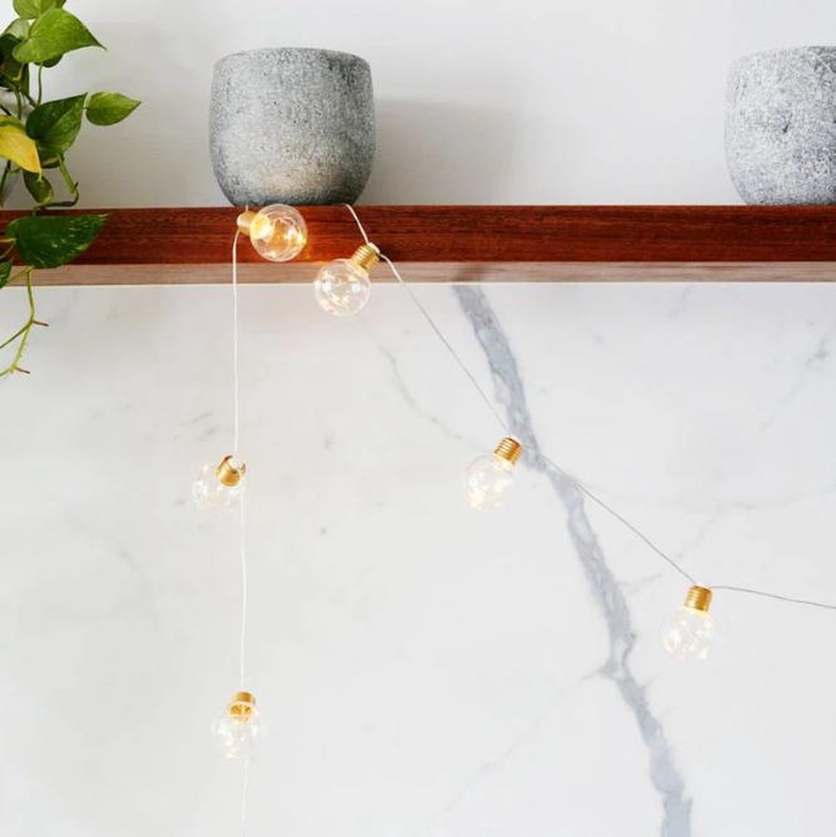 LED Licht snoer lichtslinger - 10 led lampjes - 4 meter - warm wit ...