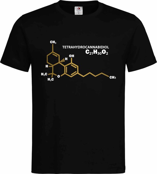 Toxicus Heren T-Shirt THC Molecule goud M | bol.com