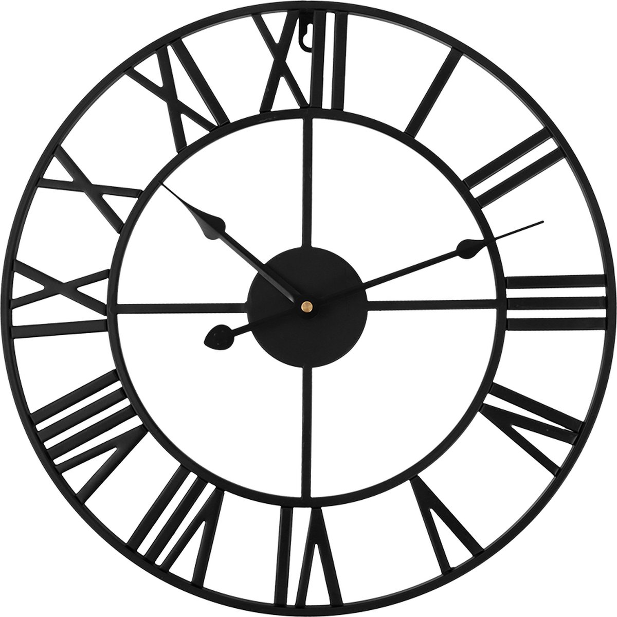 Moderne Klok Zwart Rond Metaal - Moderne Zwarte Klok Romeinse Cijfers ...