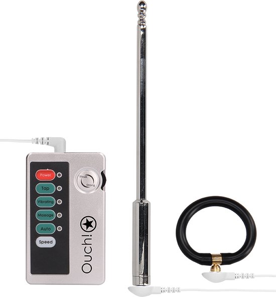 E-stim Urethral Sounding Set - Large - Silver - Electric Stim Device | bol