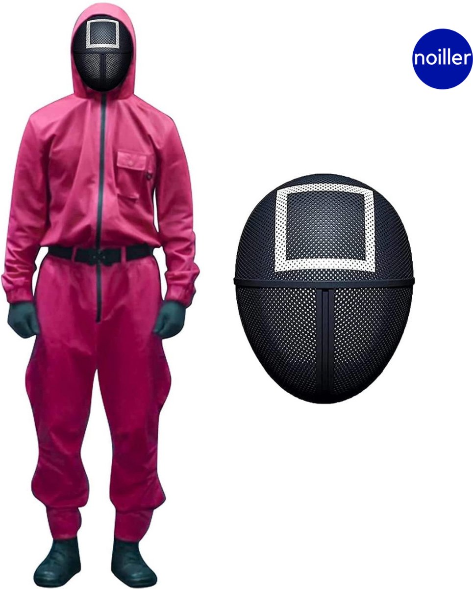 Noiller® Squid game kostuum + vierkant masker - Squid game costuum ...