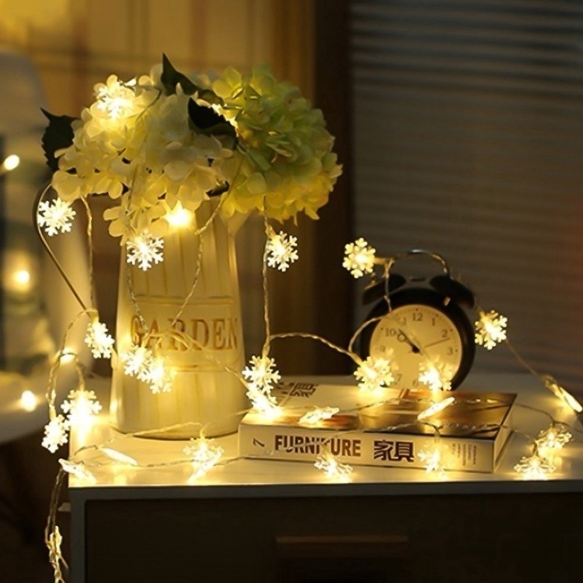 Sneeuwvlokjes Kerst verlichting LED Licht USB aansluiting - 6 meter 40 ...