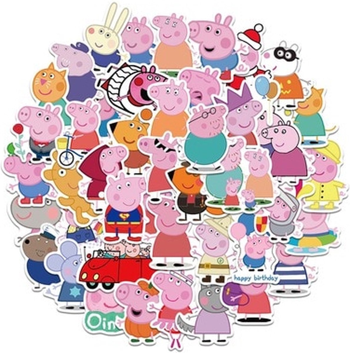 Peppa Pig stickers - 50x sticker set voor kinderen - Varken/Dieren ...