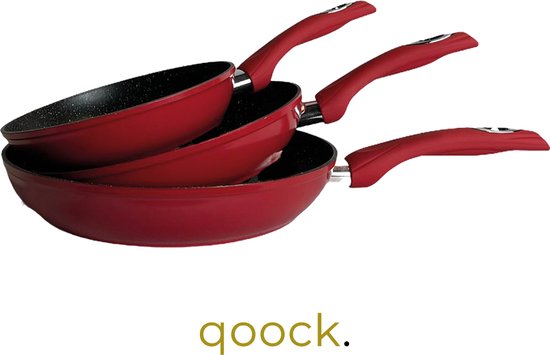 CF Cooking® | Koekenpannen set | 3 Delig | Premium Line | Retro Rood ...