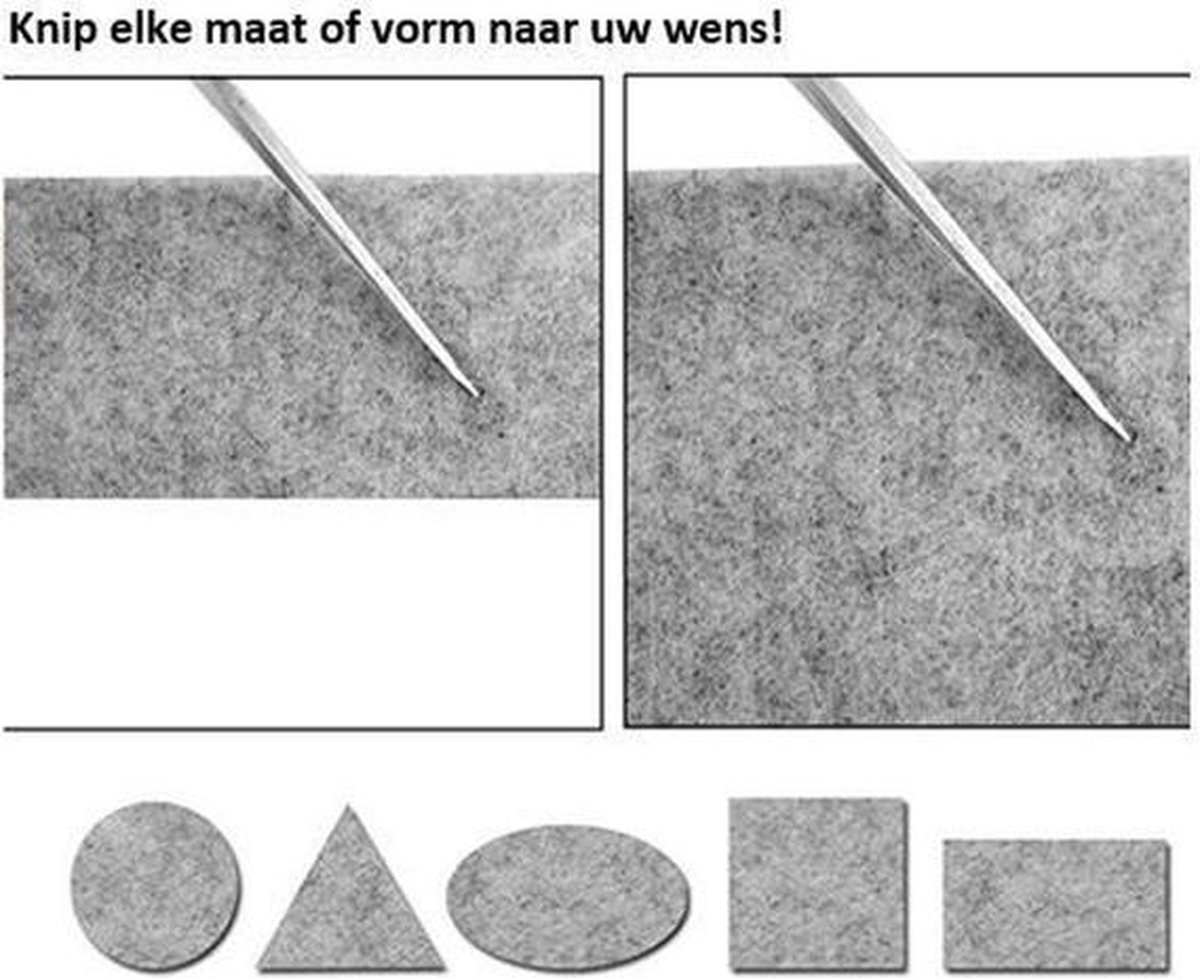 FSW-Products - Zelfklevende Vilt Grijs (Rol 1 Meter) - 2cm breed - Vilt ...
