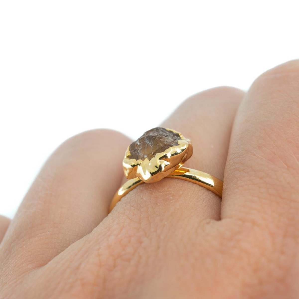 Geboortesteen Ring Ruwe Citrien November – 925 Zilver | bol.com