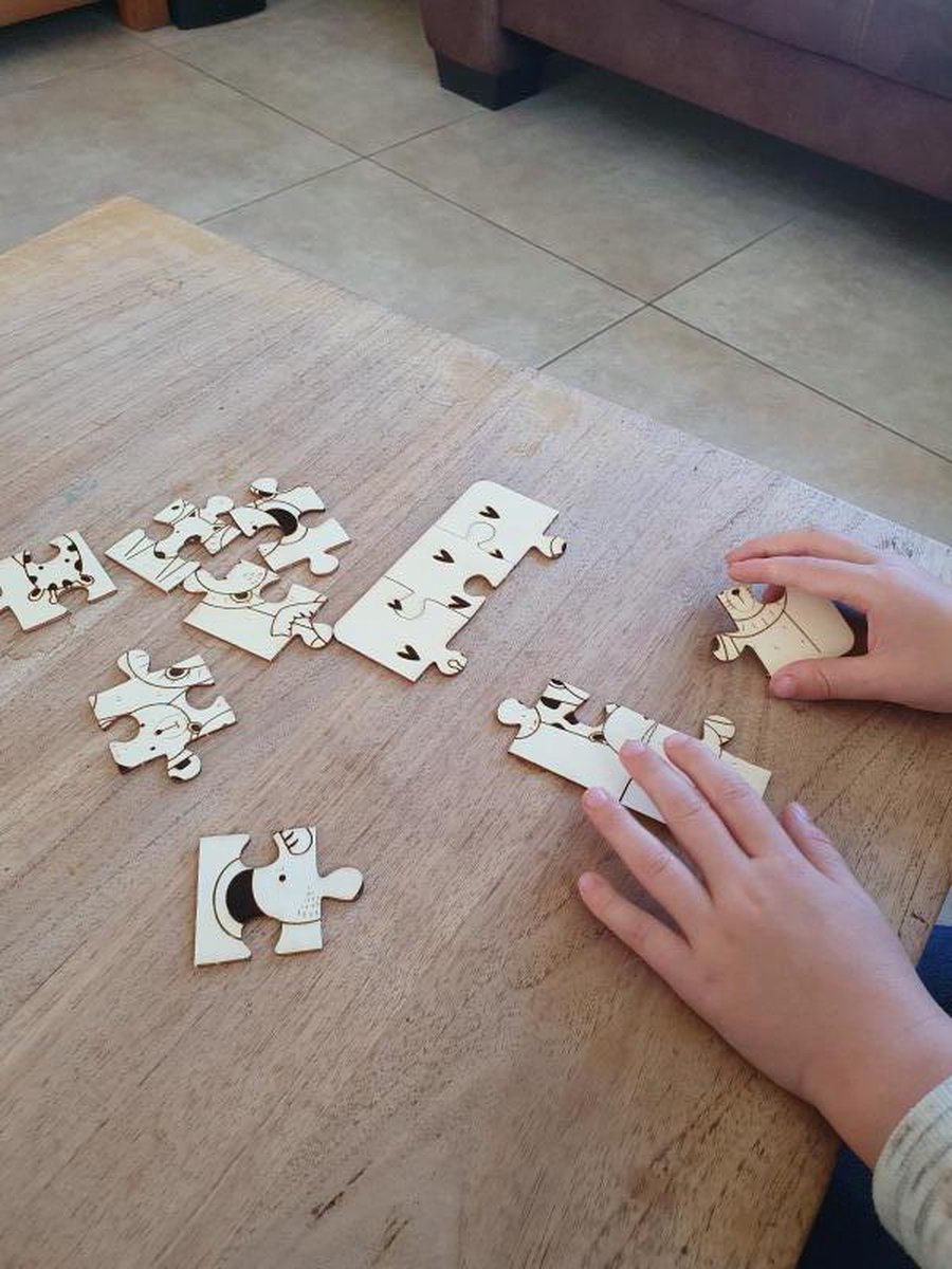 Dierenvriendjes puzzel van hout - Houten puzzel - Kinderpuzzel - 12 ...