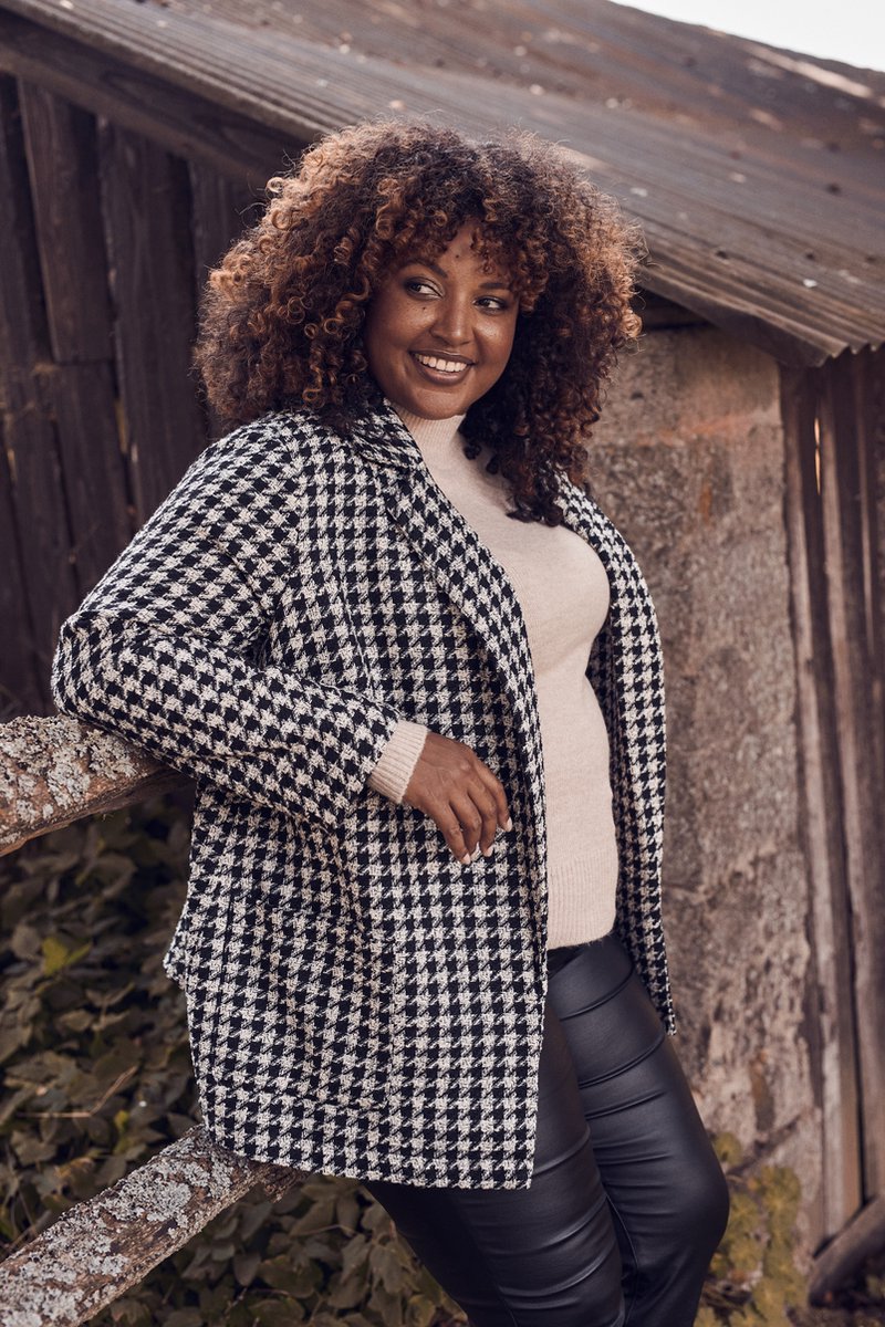 EVIVA - BLAZER PIED DE POULE ZWART/WIT | bol.com