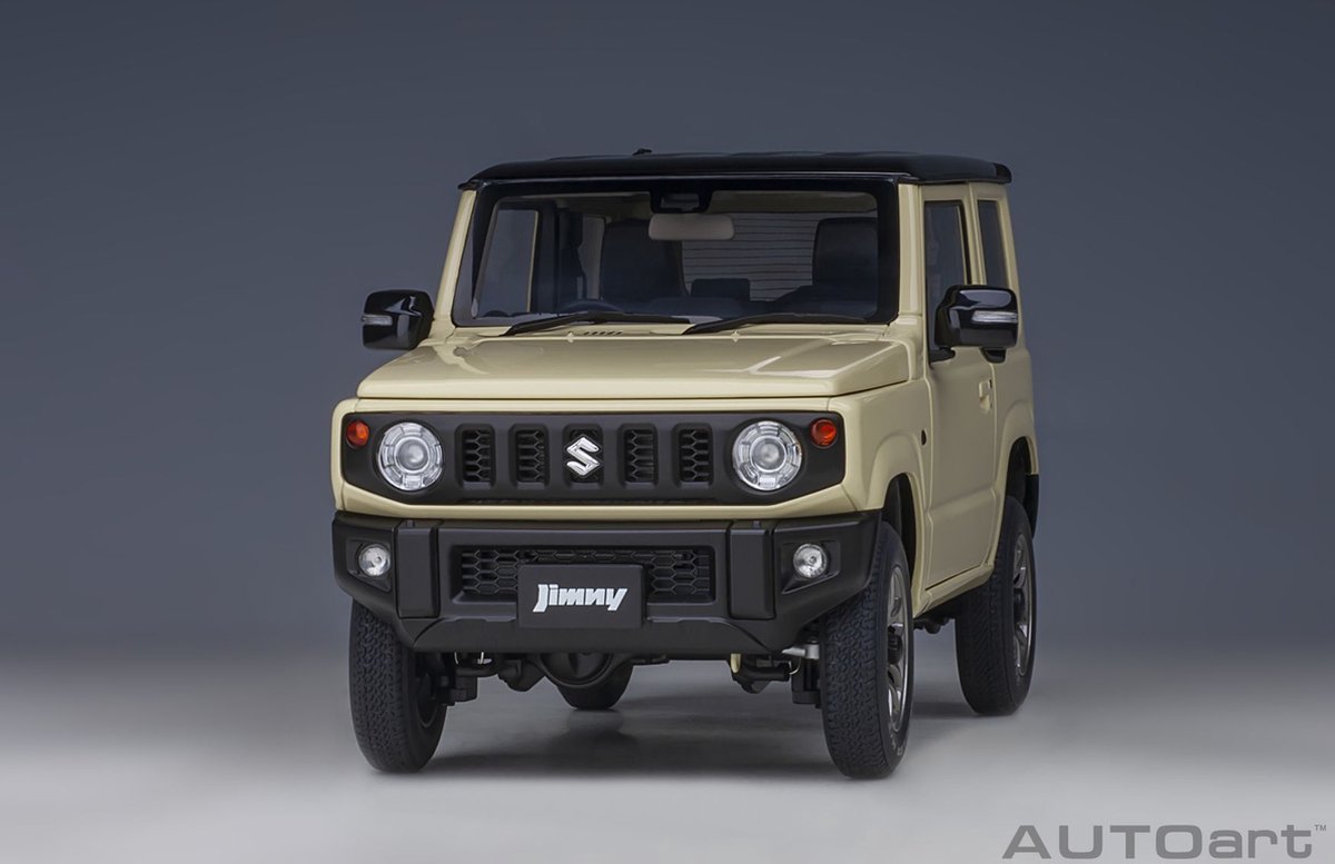 AUTOart 1/18 Suzuki Jimny (JB64), Chiffon Ivory metallic with black ...