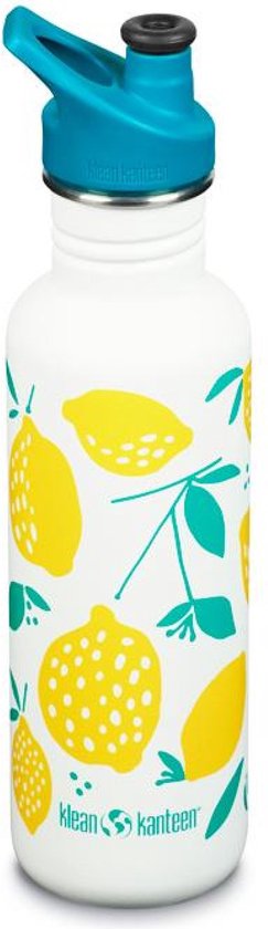 RVS Drinkfles Classic 800ml (w/Sport Cap) - White lemons - waterfles ...