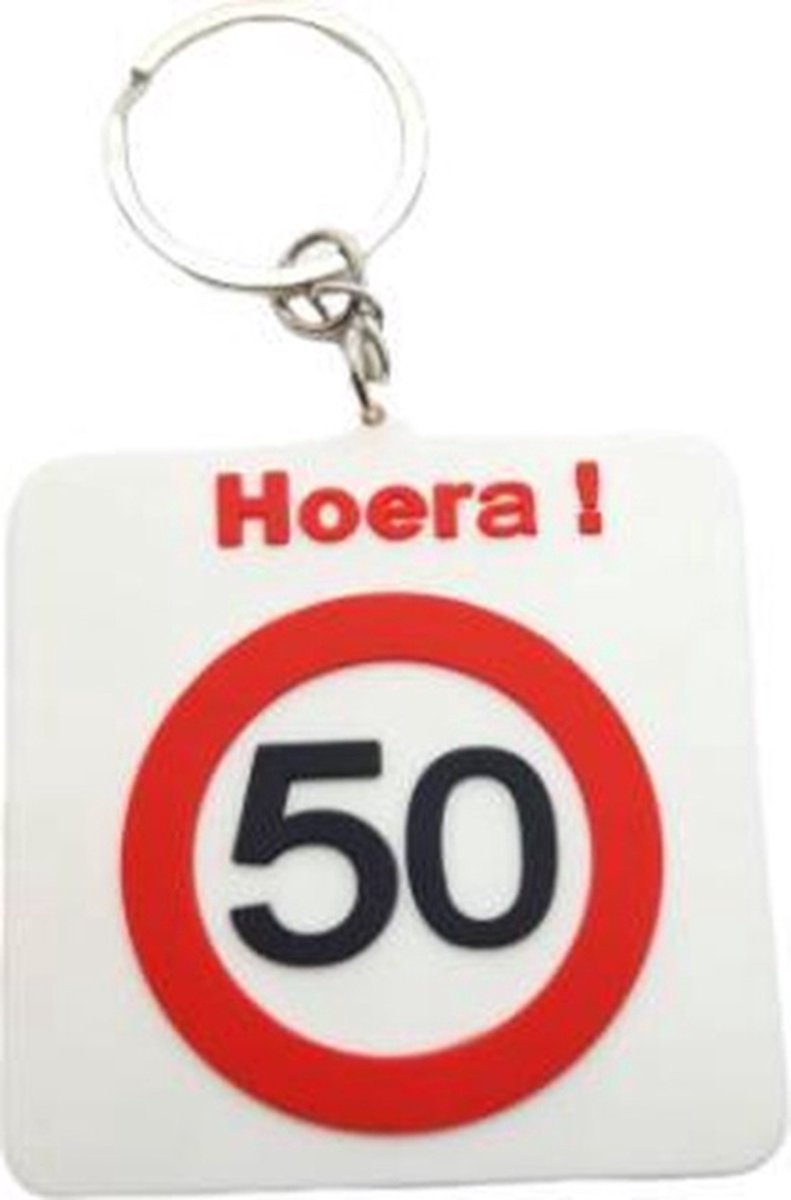 Akyol - hoera 50 jaar Sleutelhanger - Hoera 50 Jaar - de jarige - jarig ...